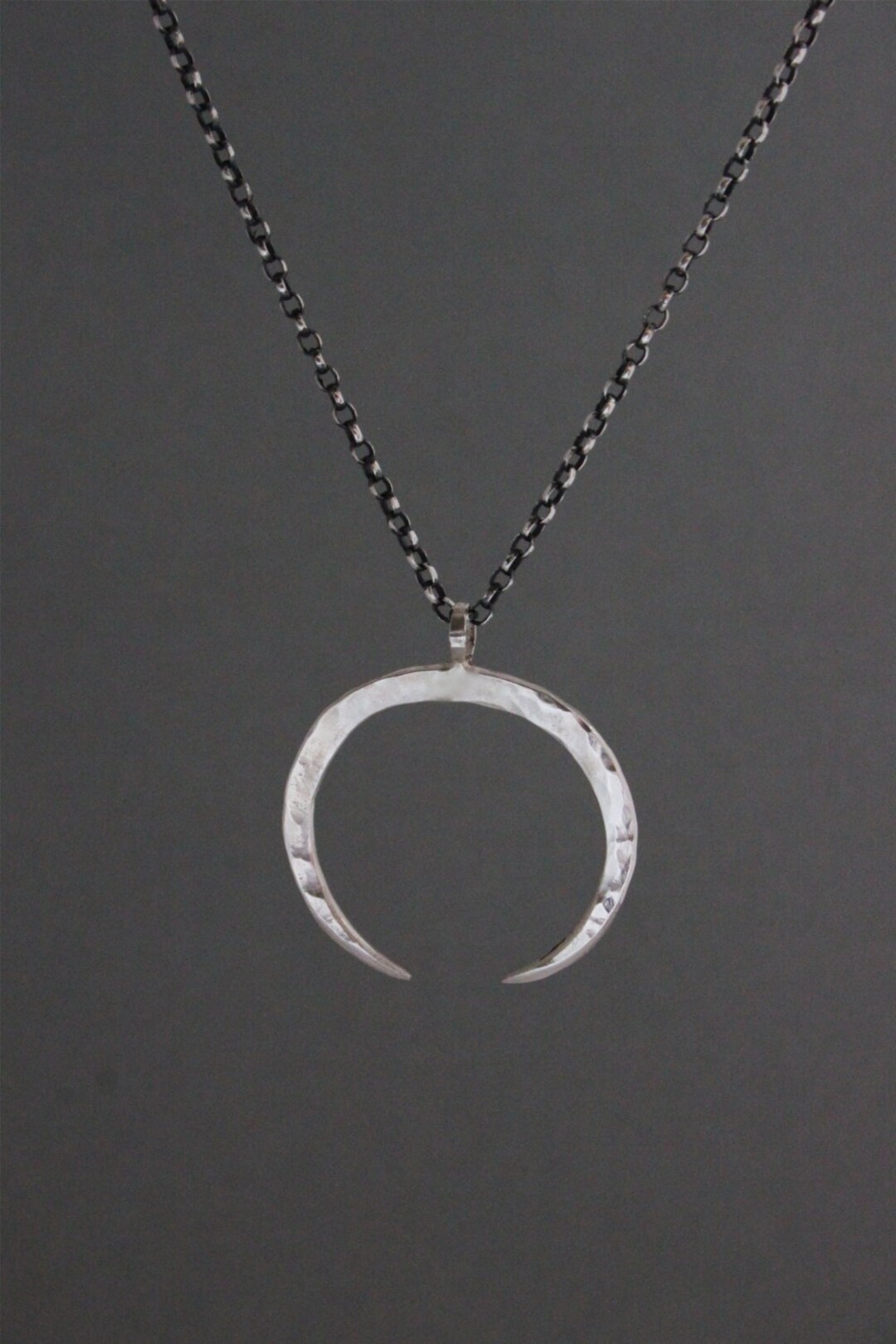 Sterling Silver Moon.crescent Necklace. - Etsy