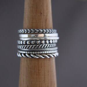 Sterling Silver Stacking Rings.silver Stack Rings.stack of 8.custom ...