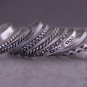 Sterling Stackable Rings.stack Rings.silver Rings.stacking Rings.rustic Rings.band Rings ...