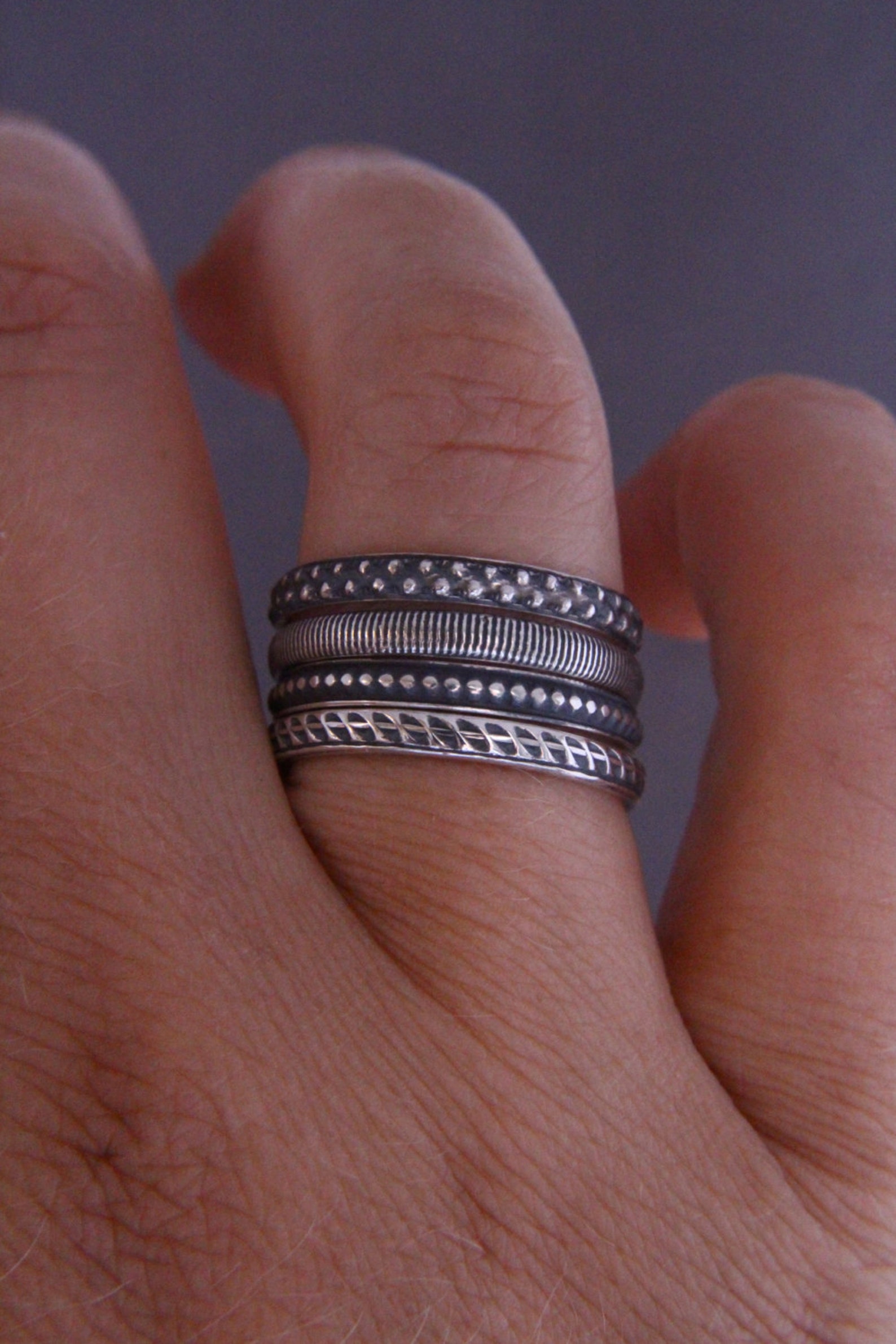 Stacking Rings.stackable Rings.stack of 4.sterling Silver - Etsy UK
