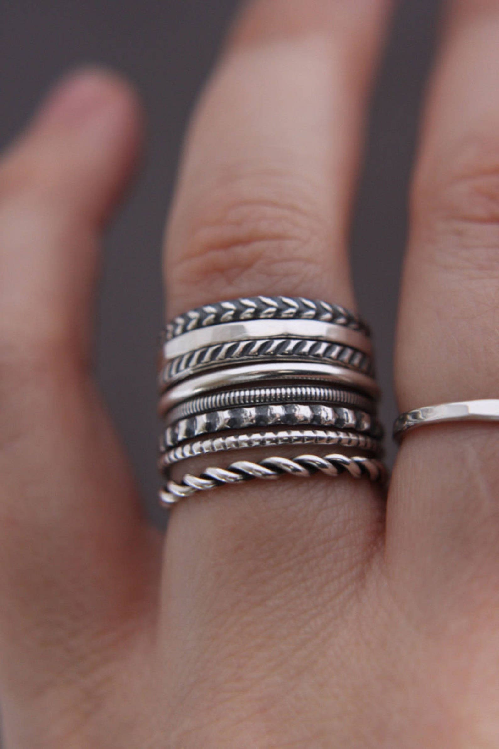 Stacking Rings Stackable Rings Stack Rings.sterling Silver - Etsy