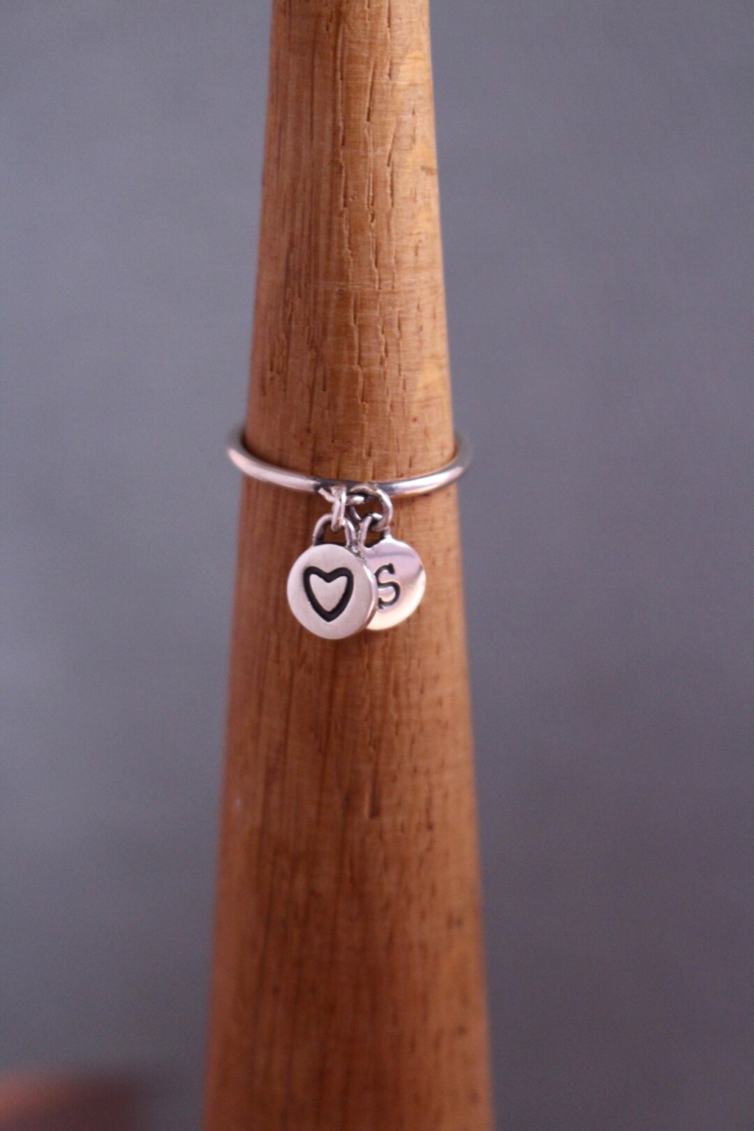 Silver Initial Ring.sterling Silver Stacking Rings.personalised Initial ...