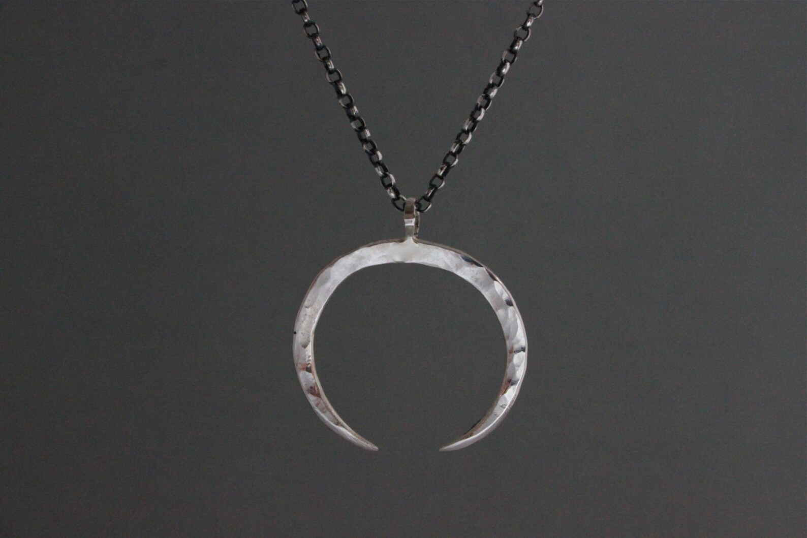 Sterling Silver Moon.crescent Necklace. - Etsy