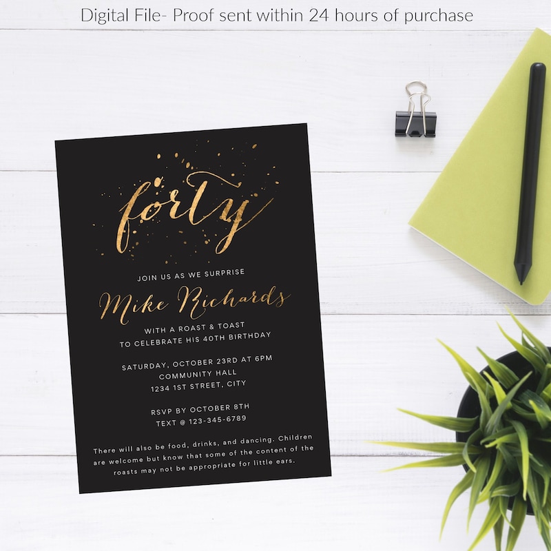 Comedy Roast Invitation - Etsy