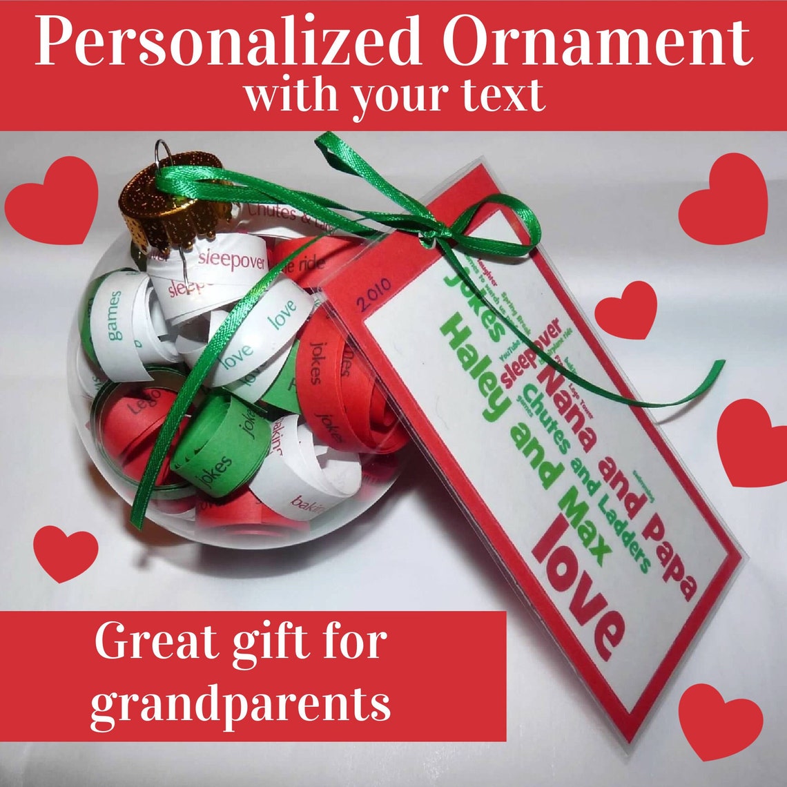 Personalized Ornament With Your Text- Perfect for Grandkids to Give as ...