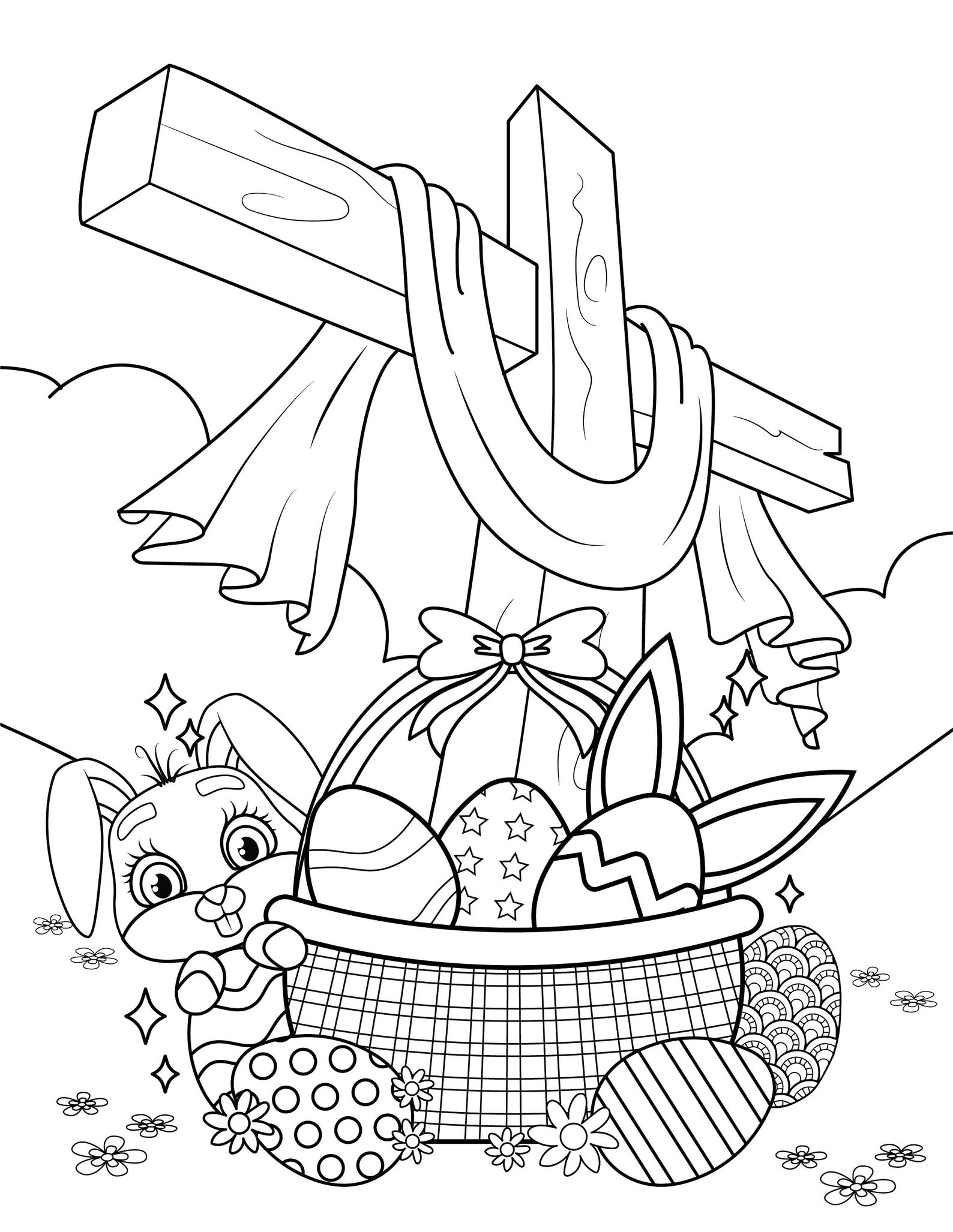 Christian Easter Coloring Page - Etsy