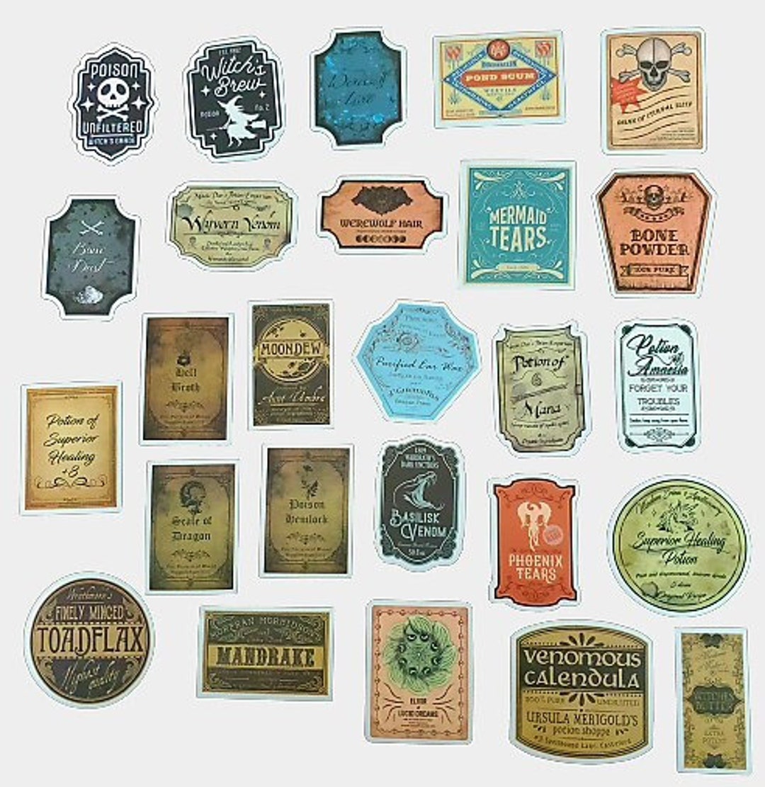 Apothecary Labels, Halloween Stickers, Evil Scientist, Potions, Witches ...