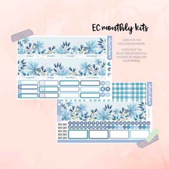 Elsa Monthly Spread 7x9 Planner Stickers 2022/2023 Monthly - Etsy