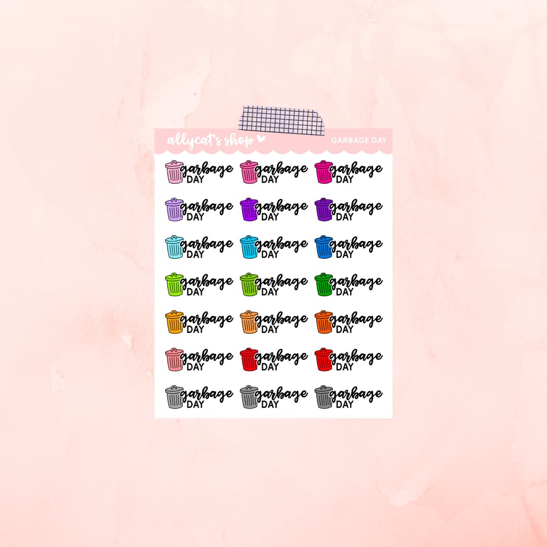Garbage Day Stickers - Planner Stickers - Etsy