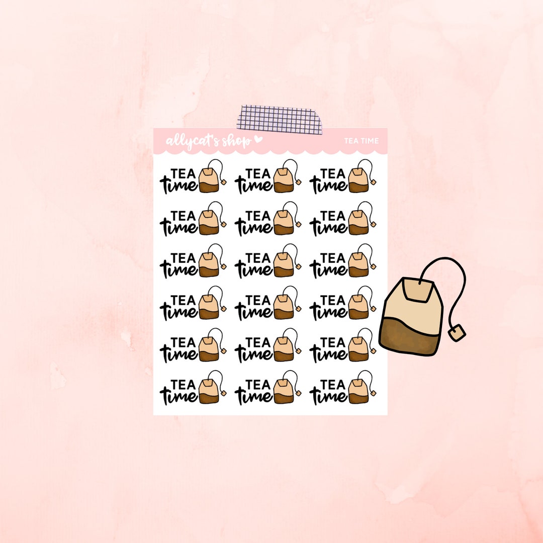 Tea Time Stickers- Hand Drawn Planner Stickers - Etsy
