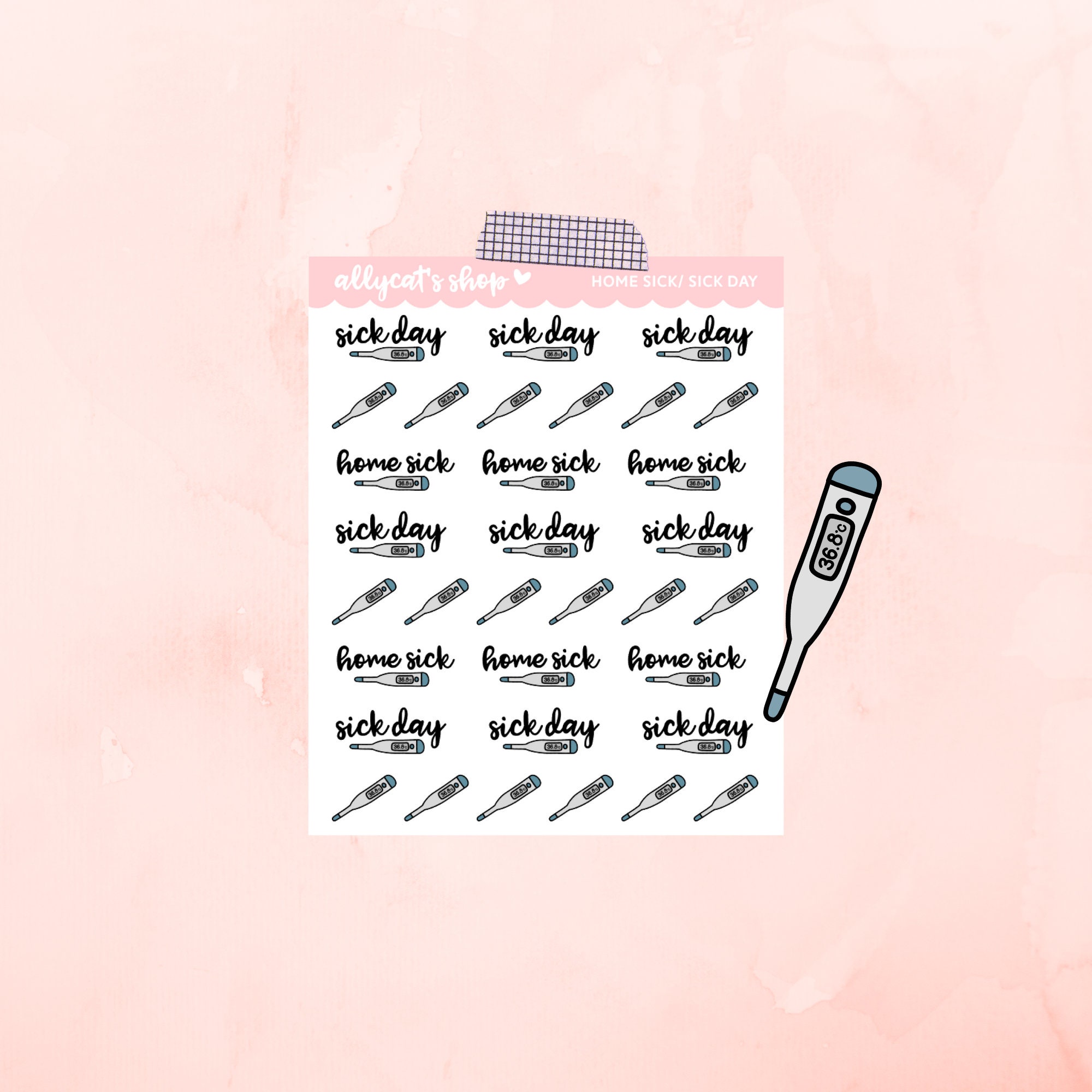 Sick Day/ Home Sick Planner Stickers - Etsy