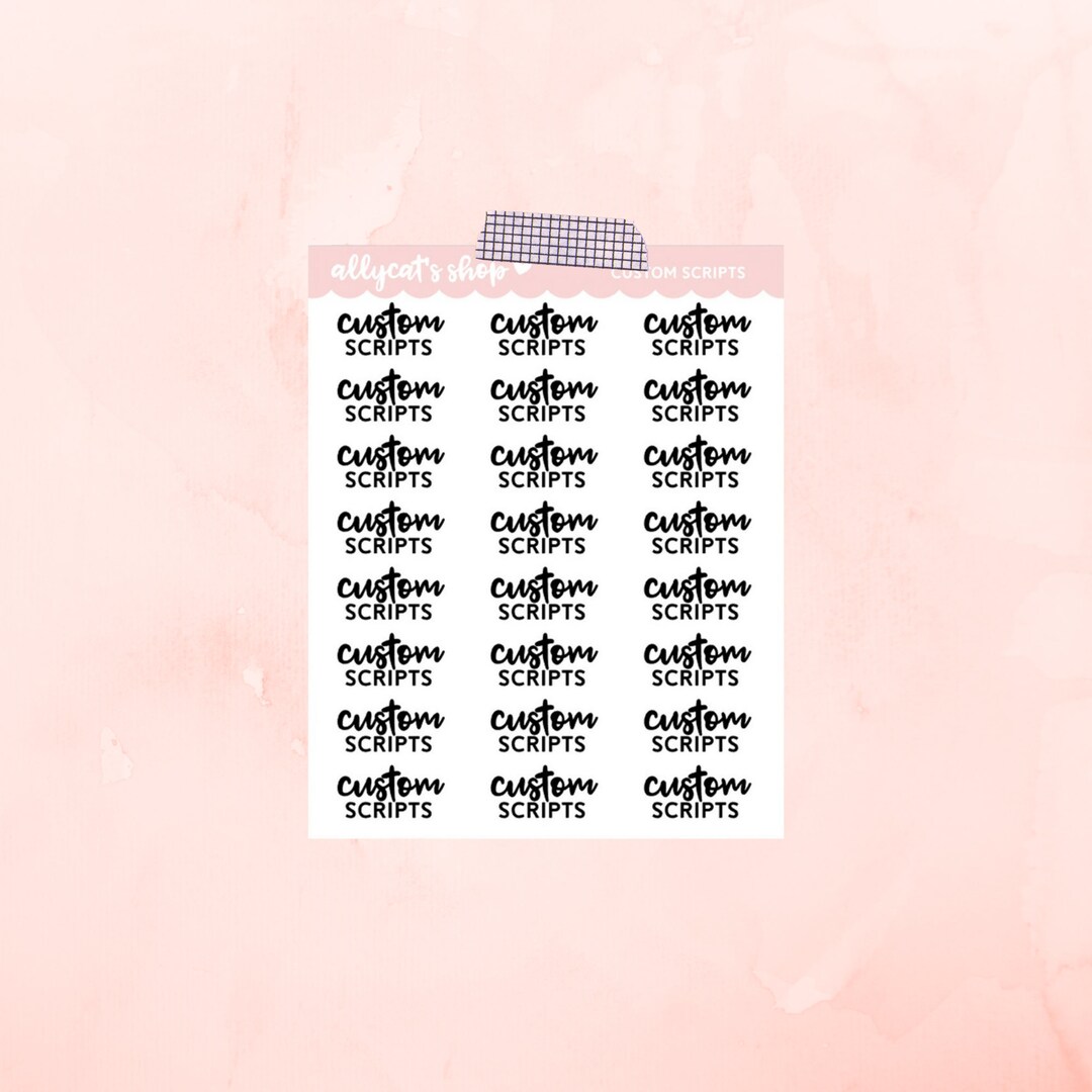 CUSTOM Cursive Script Stickers - Planner Stickers, Custom Script ...