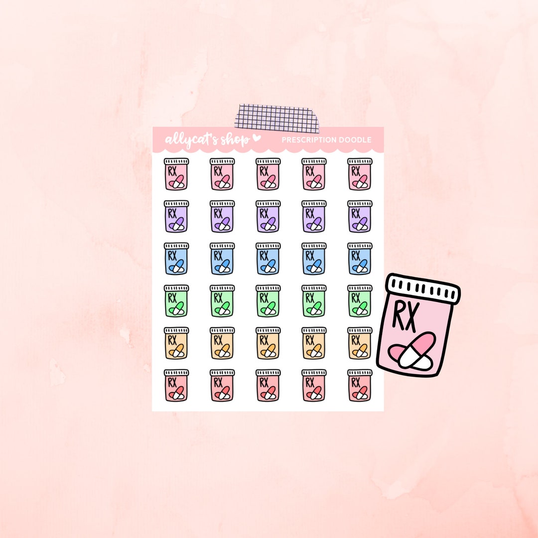 Prescription Doodles - Planner Stickers, Planner Icons - Etsy