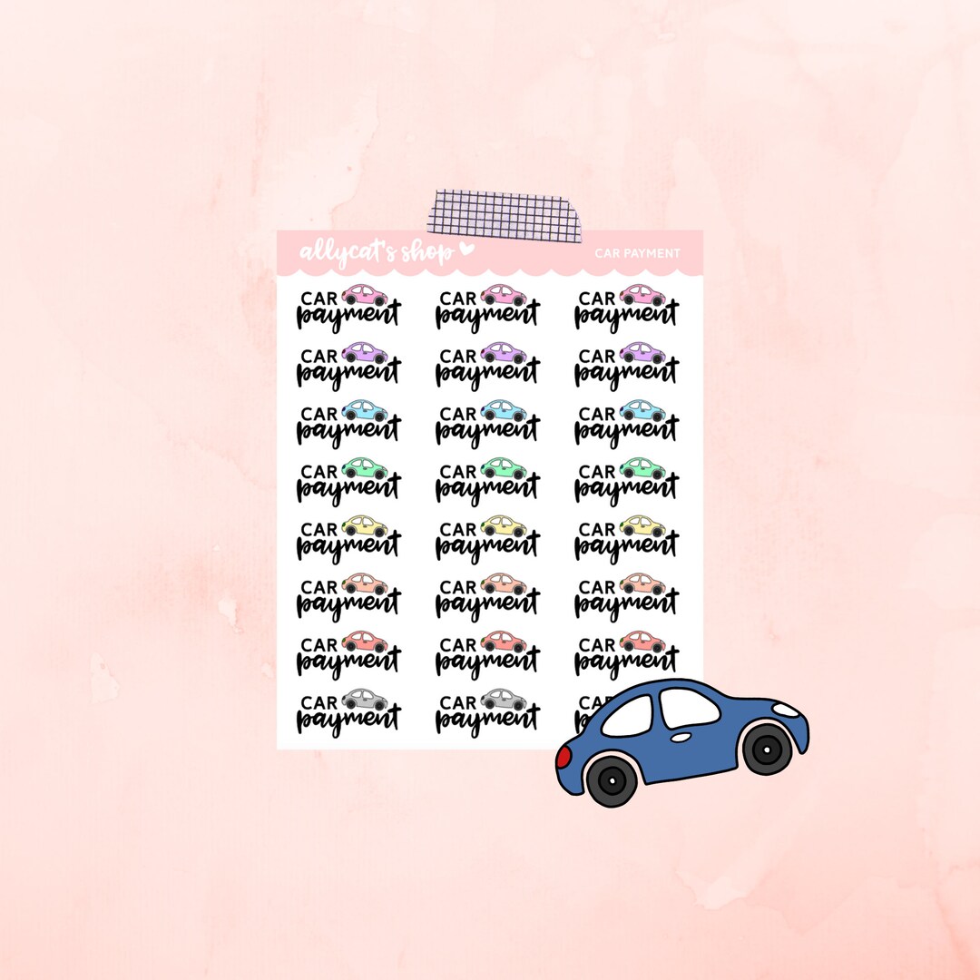 Car Payment Sticker Sheet - Hand Drawn Planner Stickers - Etsy