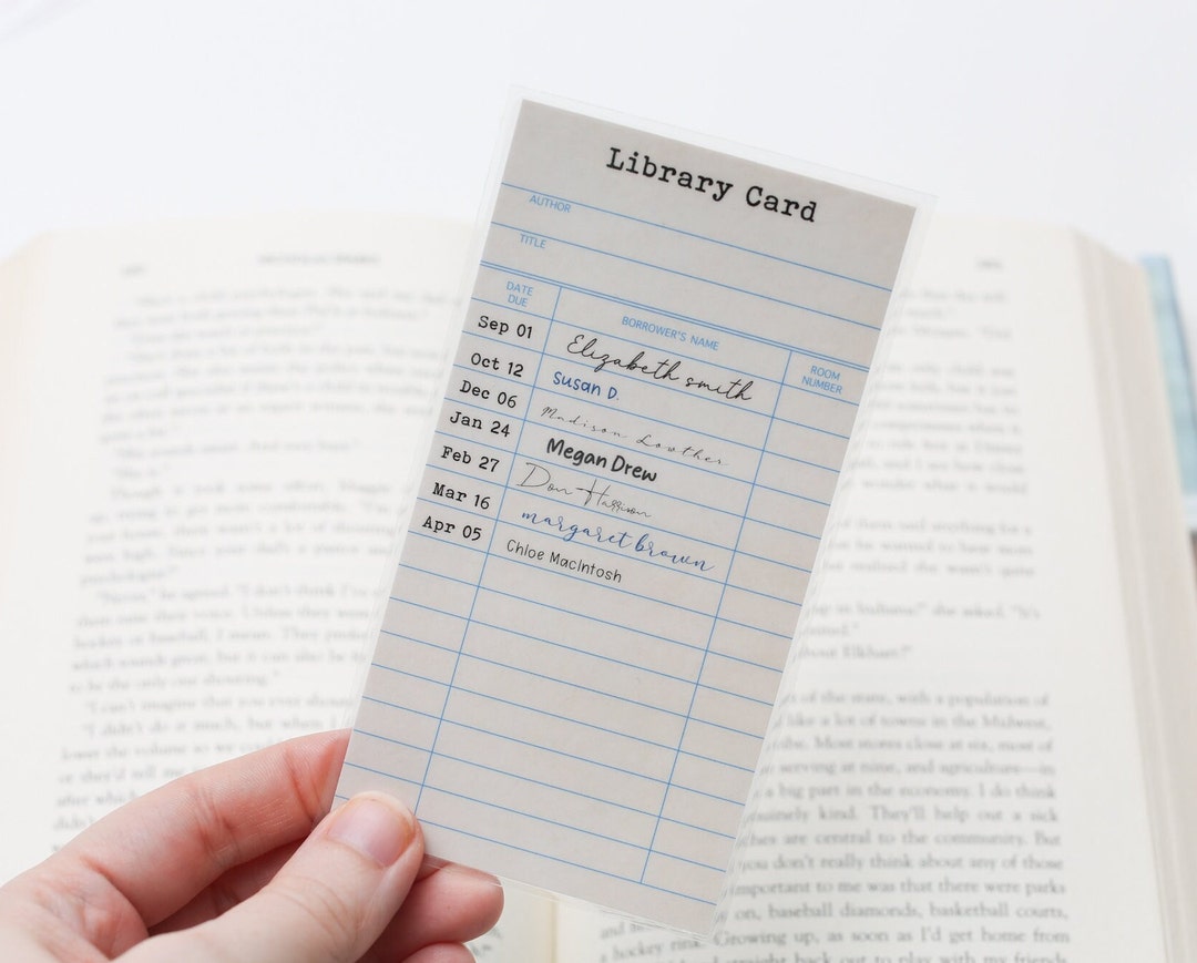 Library Card Styled Bookmark- 5mil Laminate Bookmark - Etsy
