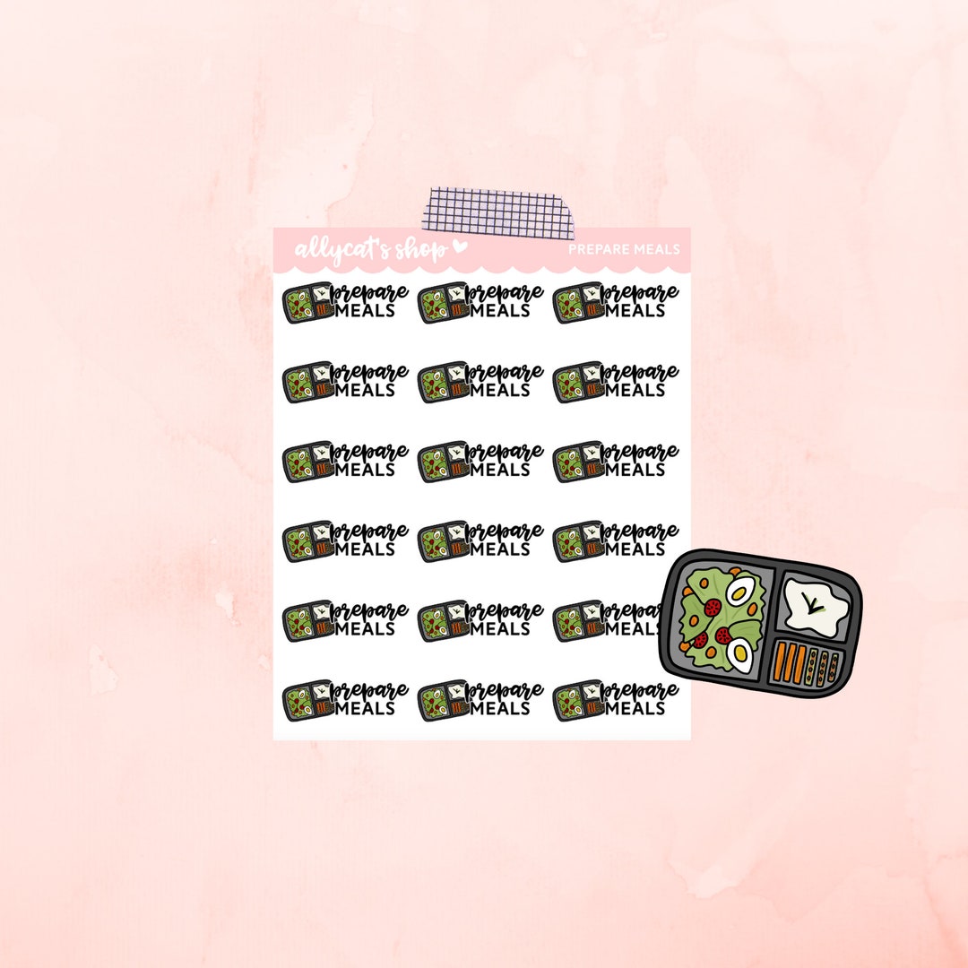 Prepare Meals Stickers- Hand Drawn Planner Stickers - Etsy
