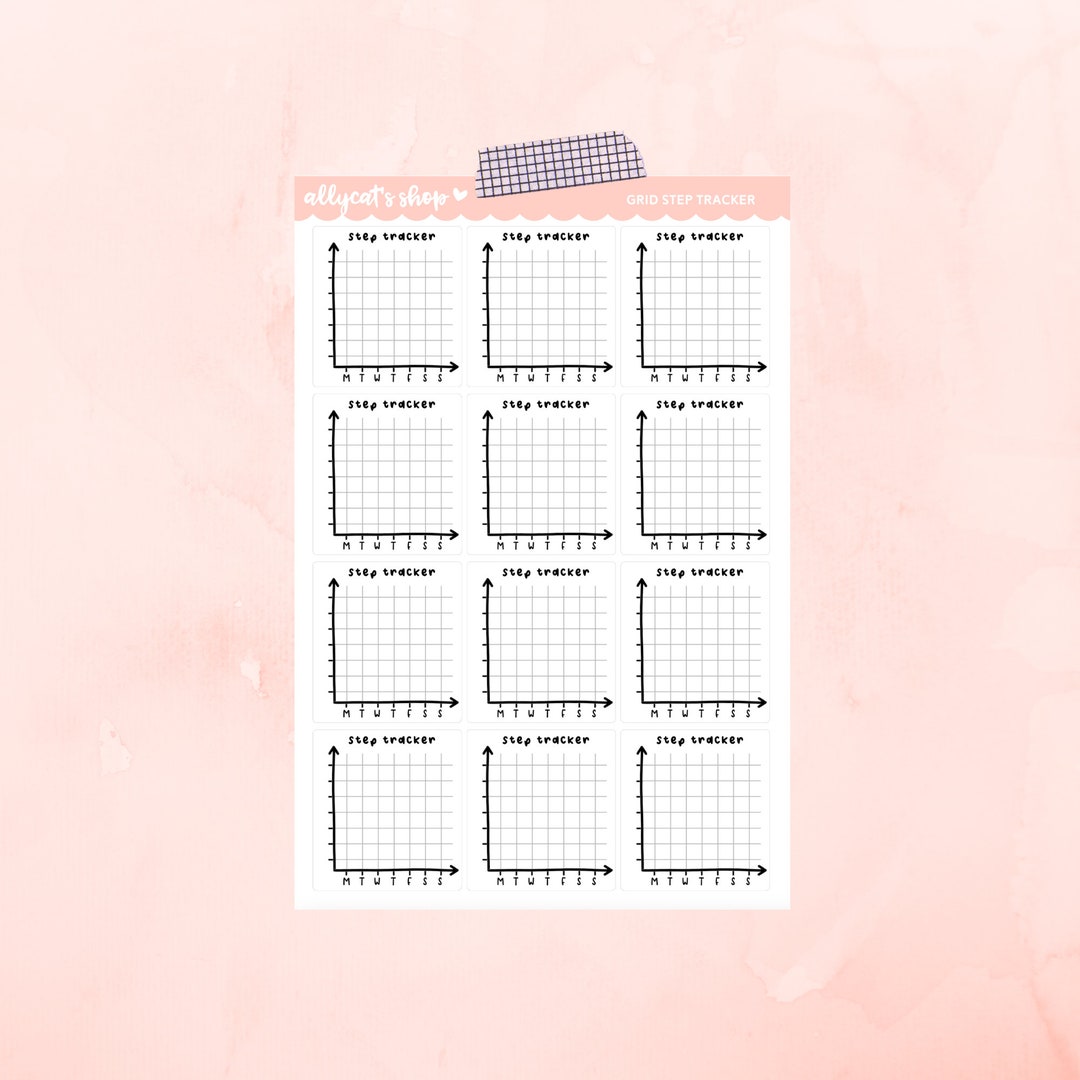 Step Grid Tracker Stickers - Planner Stickers - Etsy