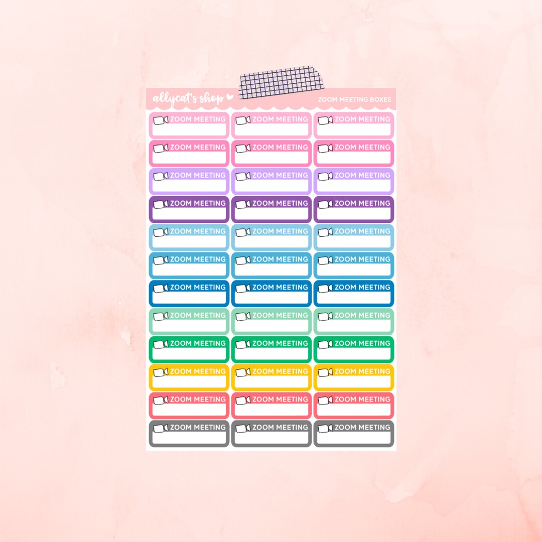 Zoom Meeting Label Stickers - Planner Stickers - Etsy