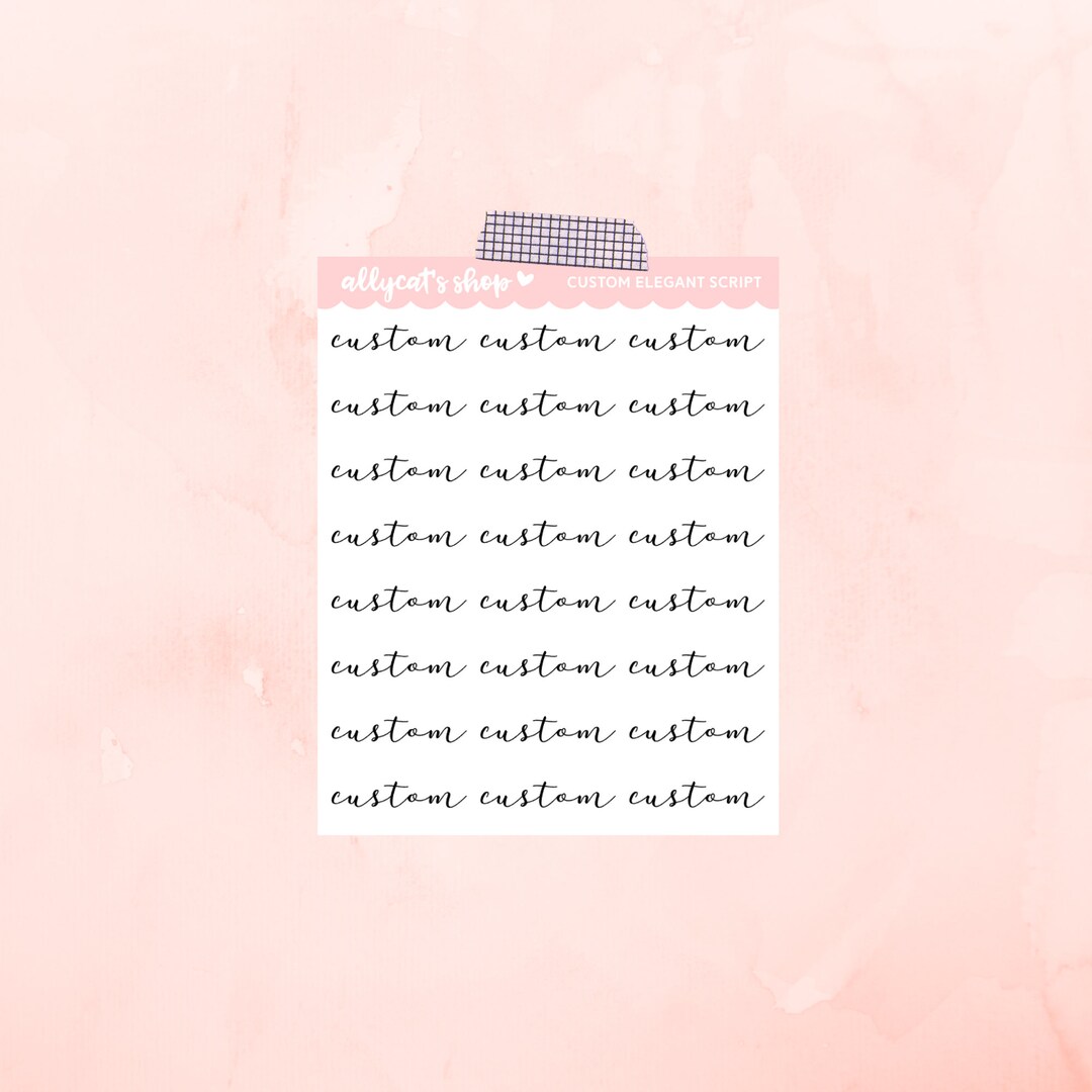 Custom ELEGANT Script Stickers - Planner Stickers, Custom Script ...
