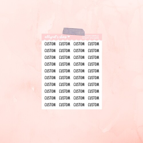 CUSTOM Cursive Script Stickers Planner Stickers Custom - Etsy