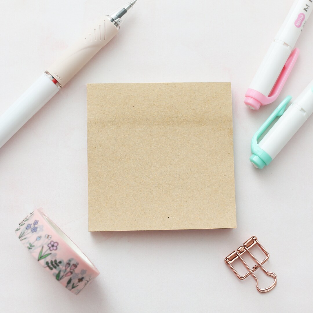 Kraft Paper Sticky Notes - Stationery, Hand Drawn, Doodles, Paper Goods ...