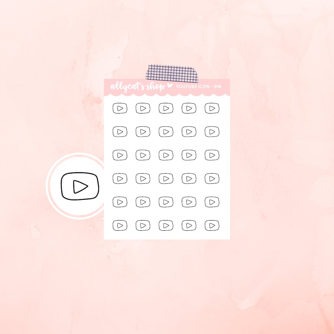 Mini Youtube Sticker Sheet - Planner Stickers - Etsy