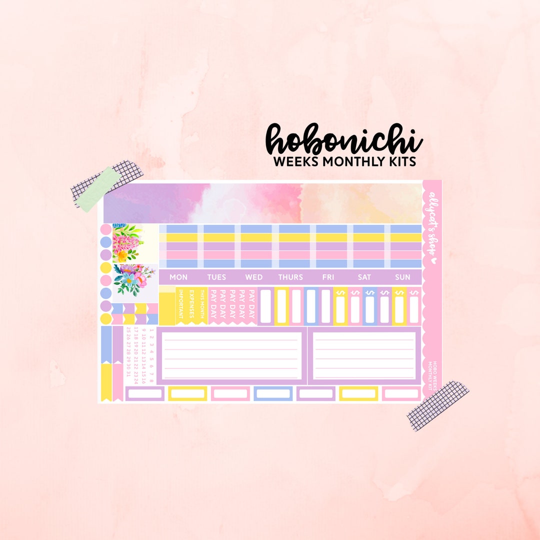 Bonnie - Hobonichi Weeks MONTHLY Kit - Planner Stickers, Hobonichi ...