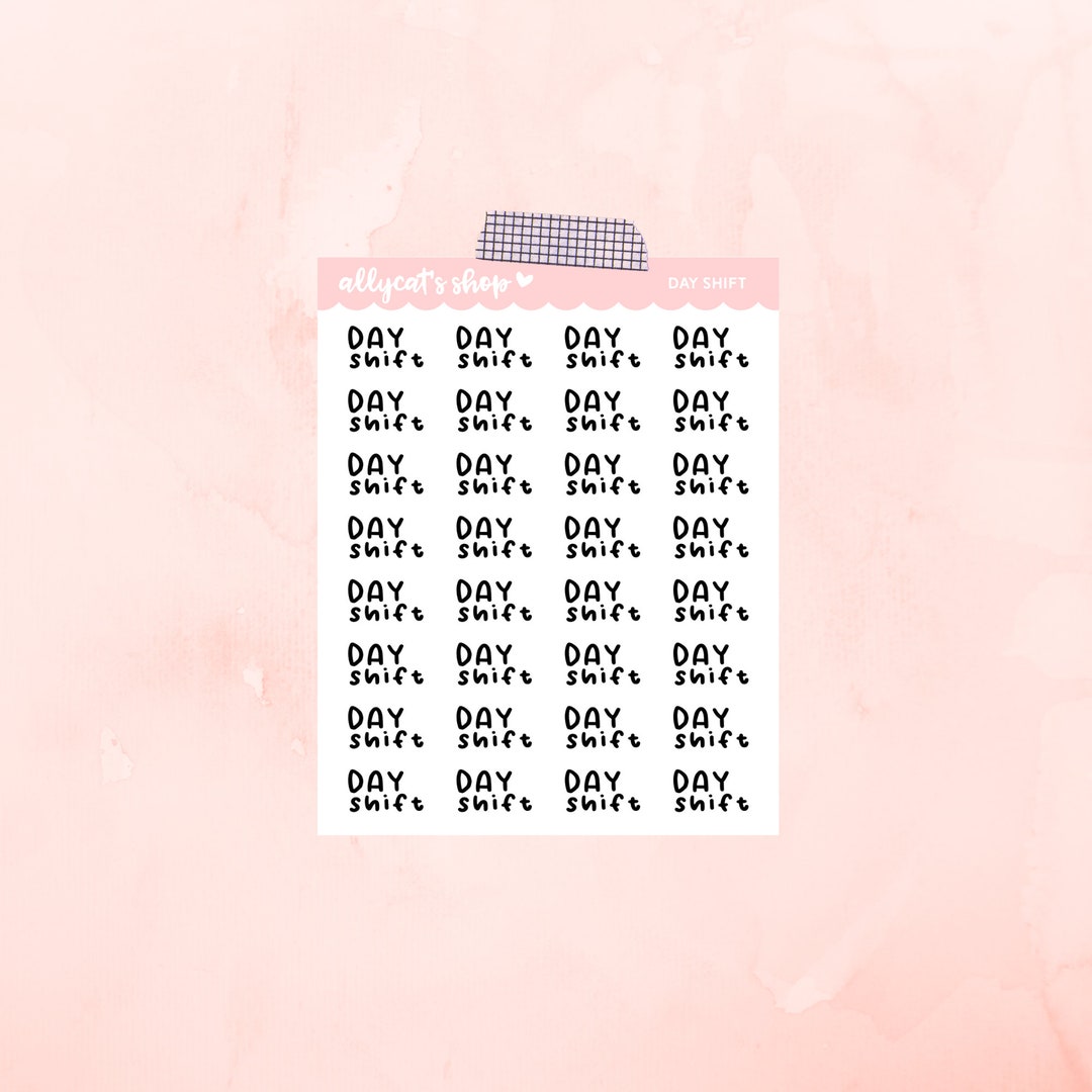Day Shift Handwritten Script Stickers - Planner Stickers - Etsy