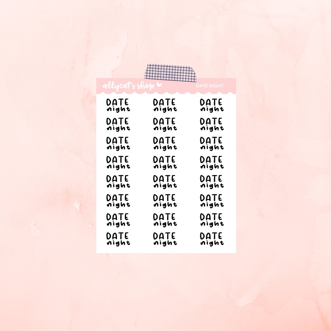 Date Night Handwritten Script Stickers - Planner Stickers - Etsy