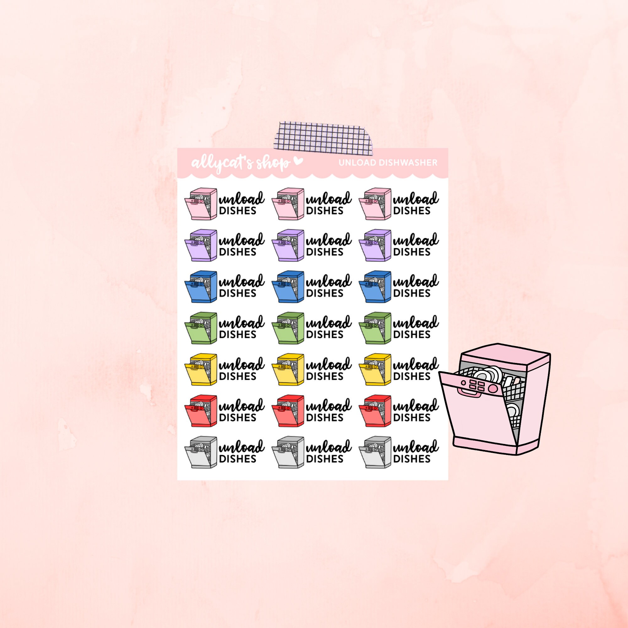 Unloading Dishwasher Clipart