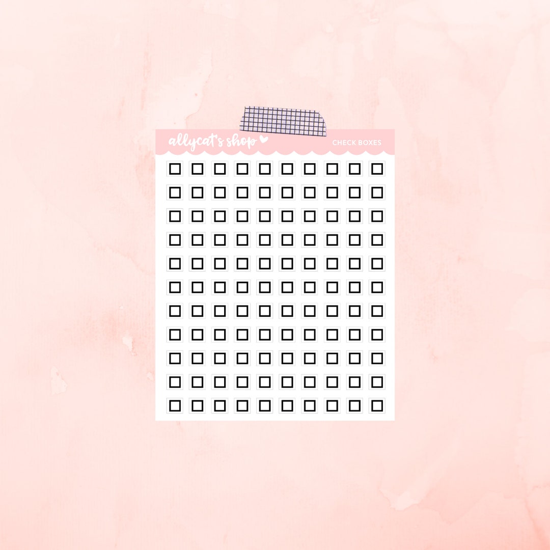 Black Single Check Box Stickers - Planner Stickers //functional ...