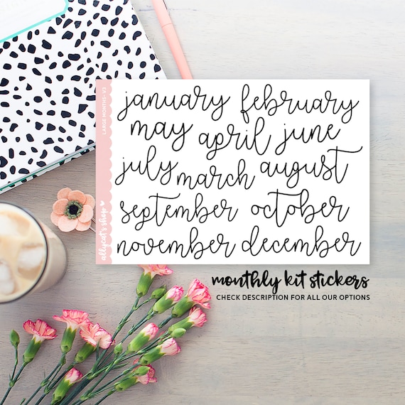 Monthly Kit Months Stickers V3 Planner Stickers Hobonichi | Etsy