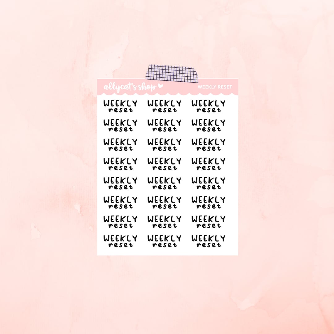 Weekly Reset Handwritten Script Stickers Planner Stickers - Etsy
