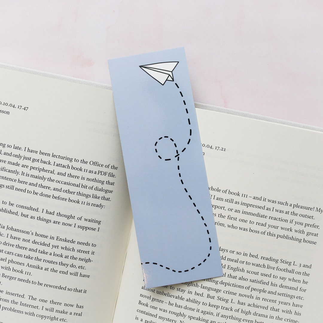 Paper Airplane Bookmark- Stationery, Bookmark - Etsy