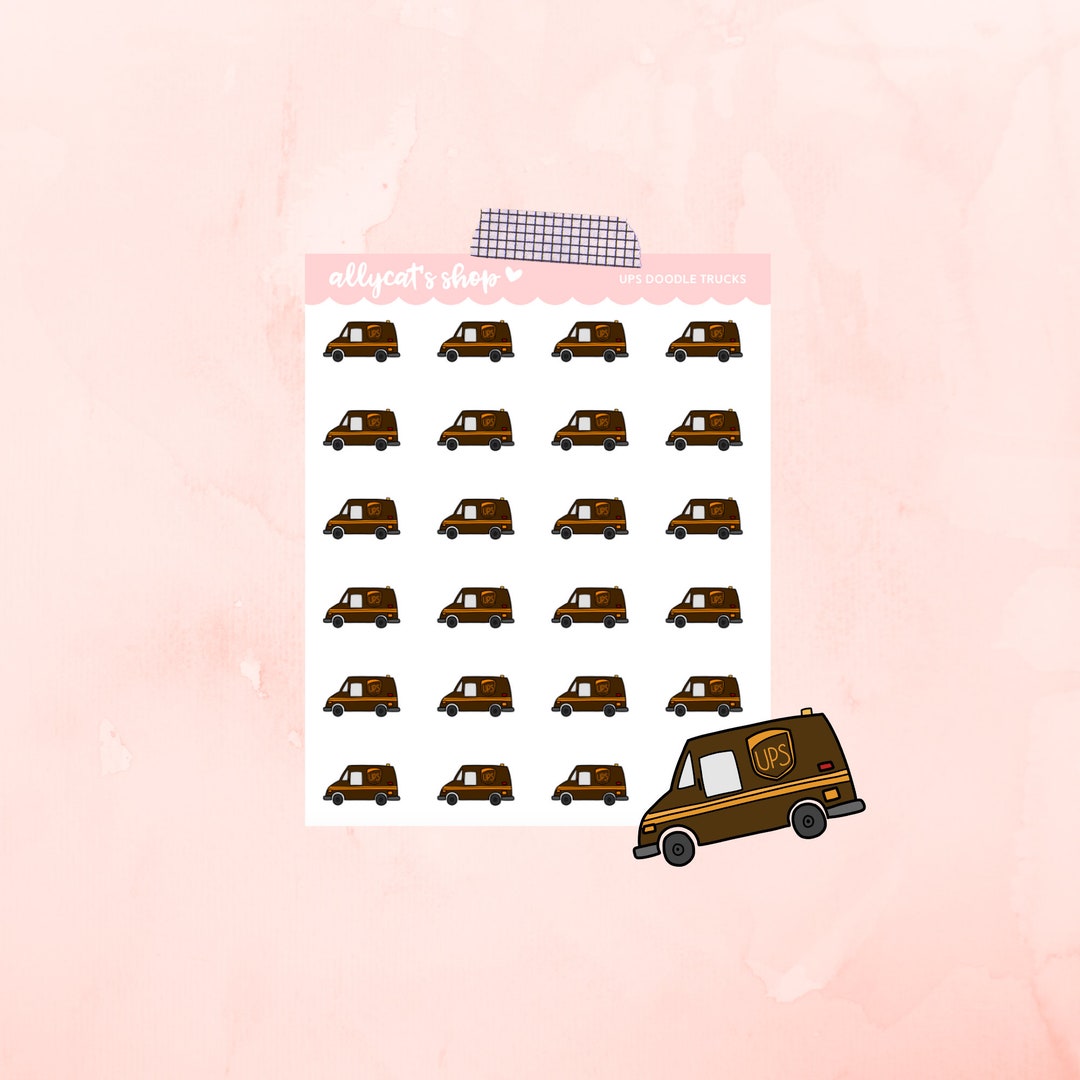 UPS Delivery Truck Icon Stickers - Planner Stickers - Etsy