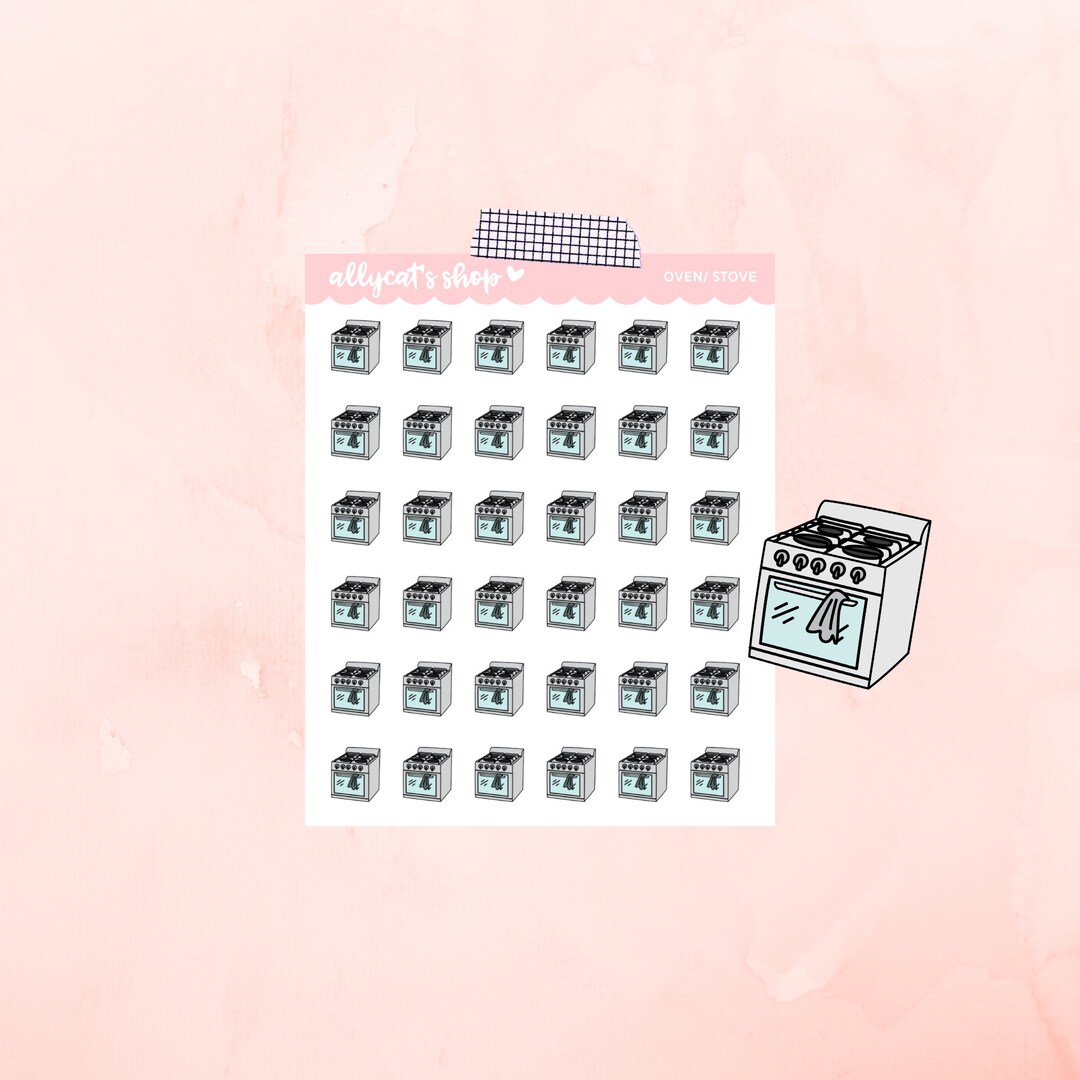 Oven - Hand Drawn Planner Stickers - Etsy