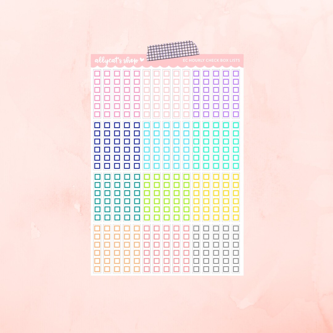 Hourly RAINBOW Checkbox List Stickers NEW 2020/2021 - Functional ...