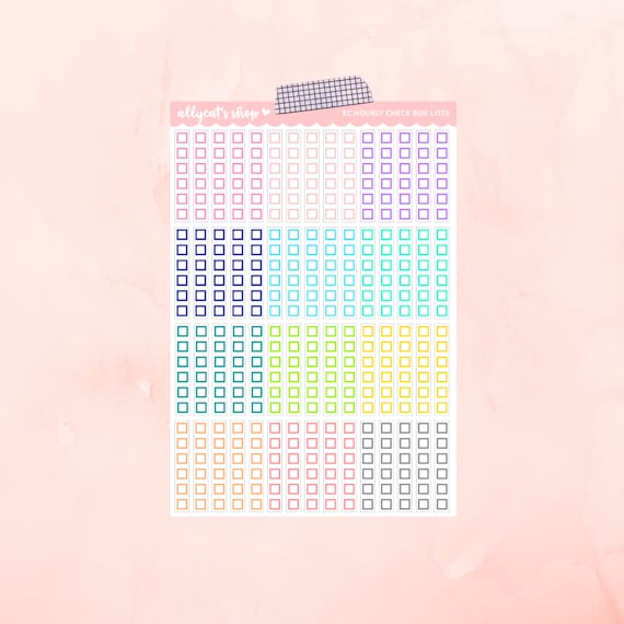 Hourly RAINBOW Checkbox List Stickers NEW 2020/2021 | Etsy