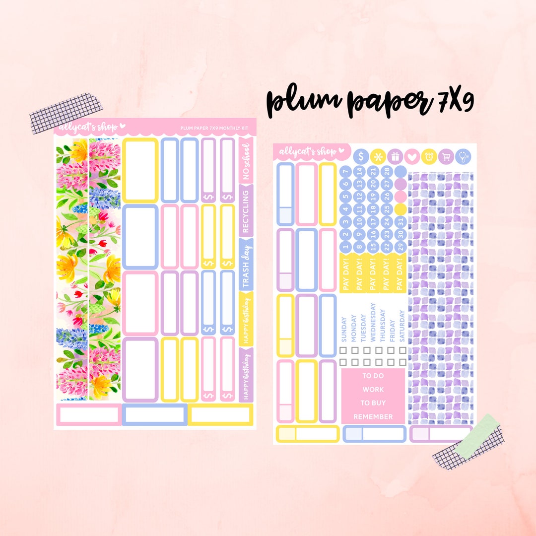 Bonnie 7x9 Monthly Kit - Plum Paper Planner 7x9 - Etsy
