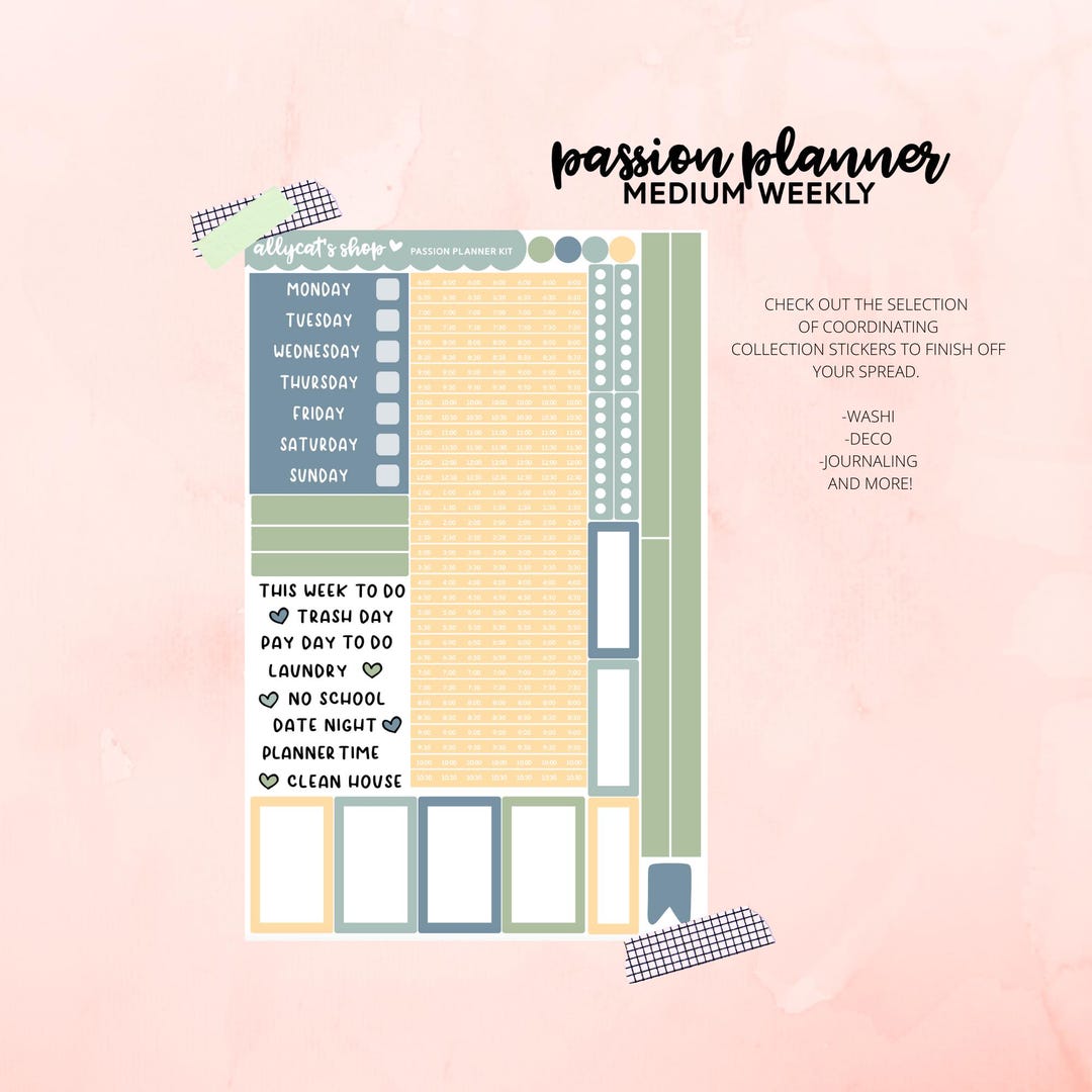 Jane - Passion Planner Kit - Planner Stickers, Medium (PRO) - Etsy