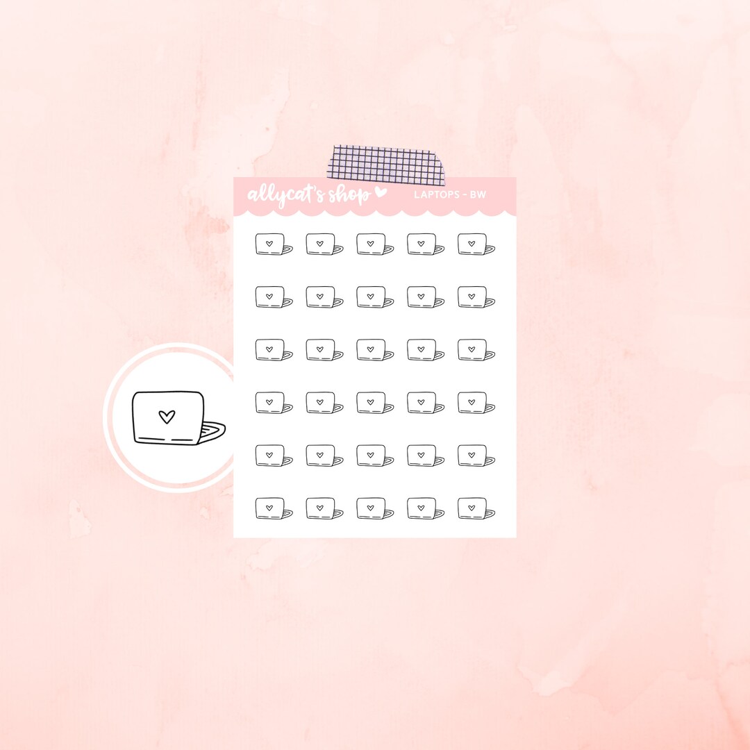 Mini Laptop Sticker Sheet - Planner Stickers - Etsy