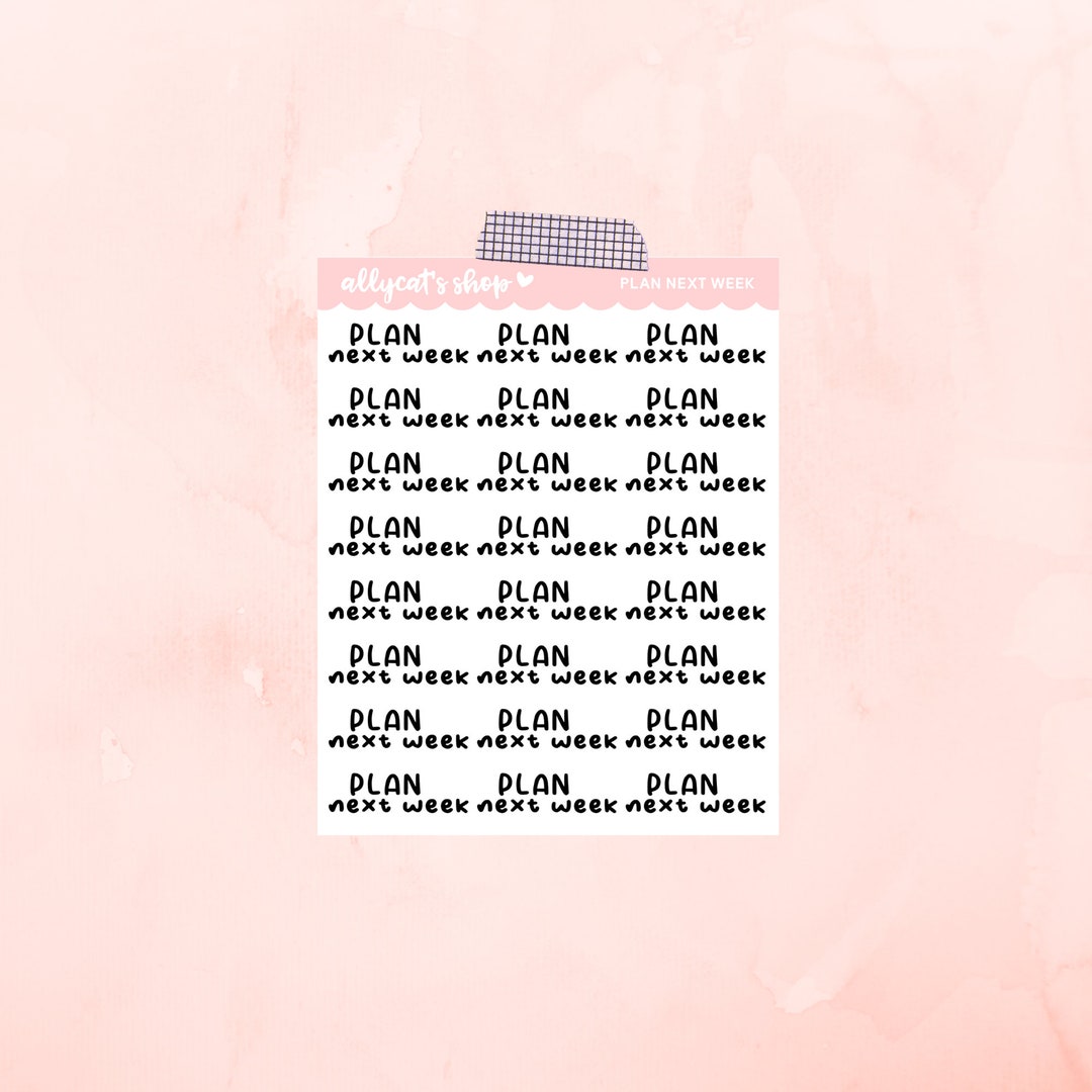 Plan Next Week Handwritten Script Stickers - Planner Stickers - Etsy