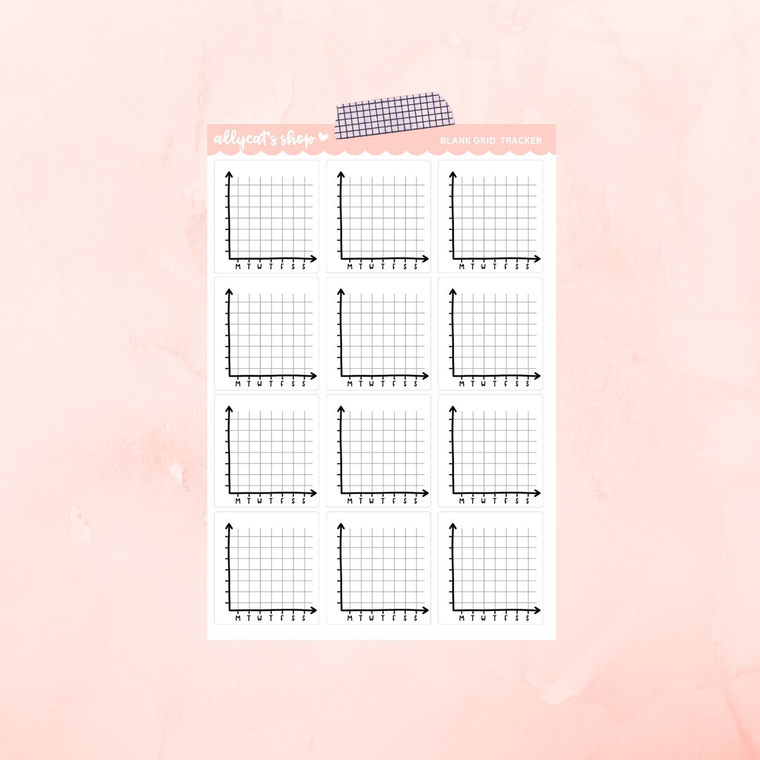 Blank Grid Tracker Stickers - Planner Stickers - Etsy