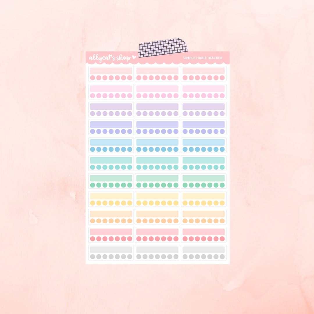 Simple Habit Tracker- Planner Stickers - Etsy