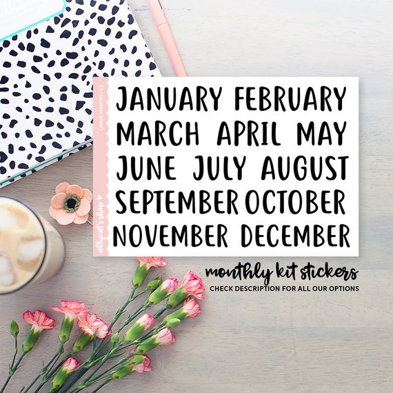 Monthly Kit Months Stickers V2 Planner Stickers Hobonichi | Etsy