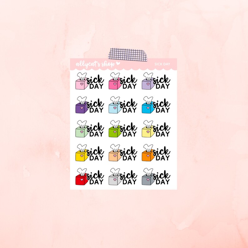 Sick Day Planner Stickers | Etsy