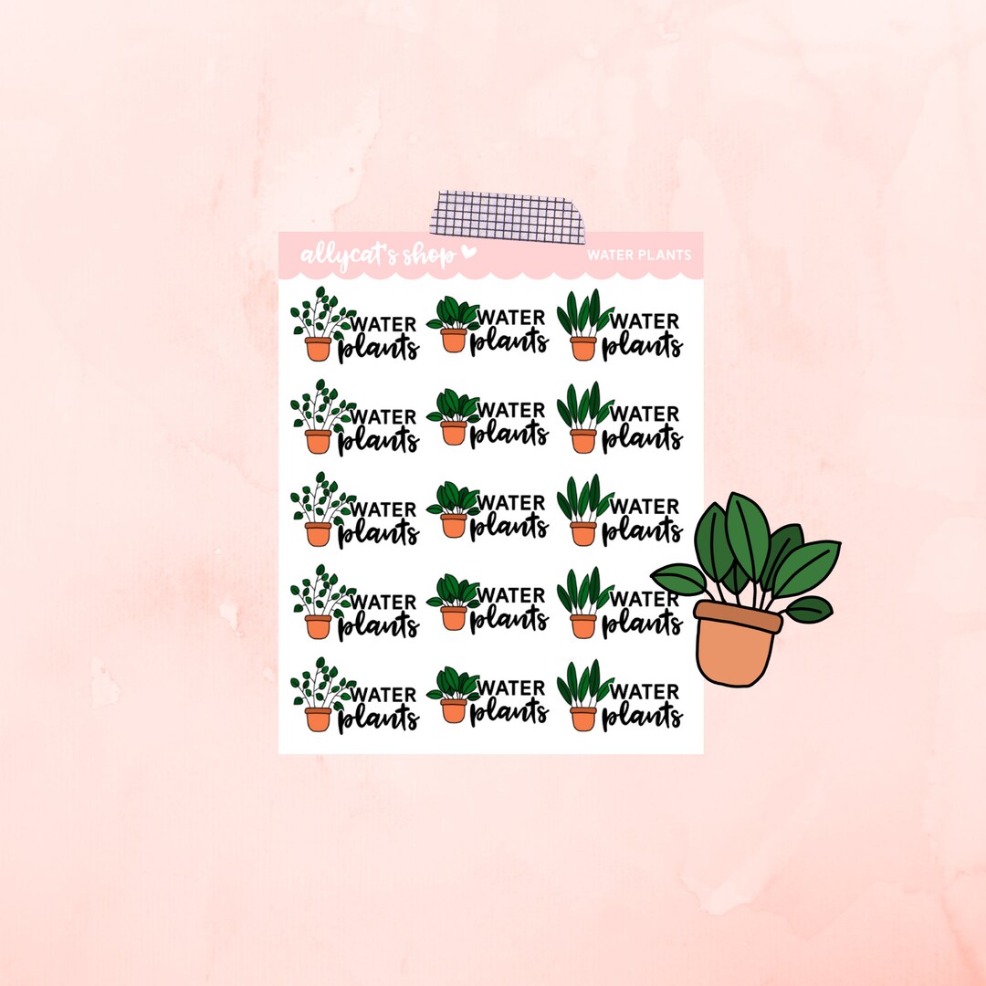 Water Plants Stickers- Hand Drawn Planner Stickers - Etsy
