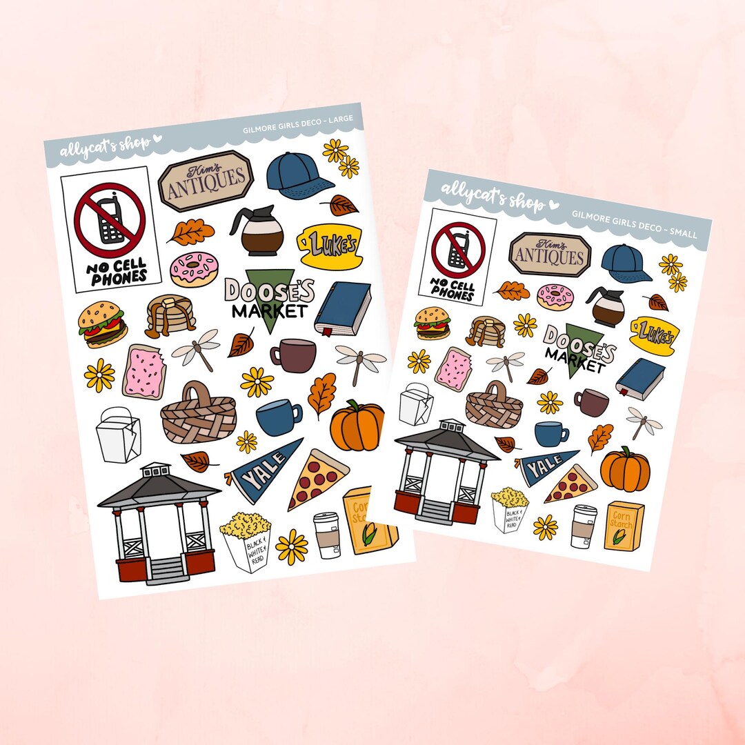Gilmore Girls Inspired Deco Sheet - Hand Drawn Planner Stickers - Etsy