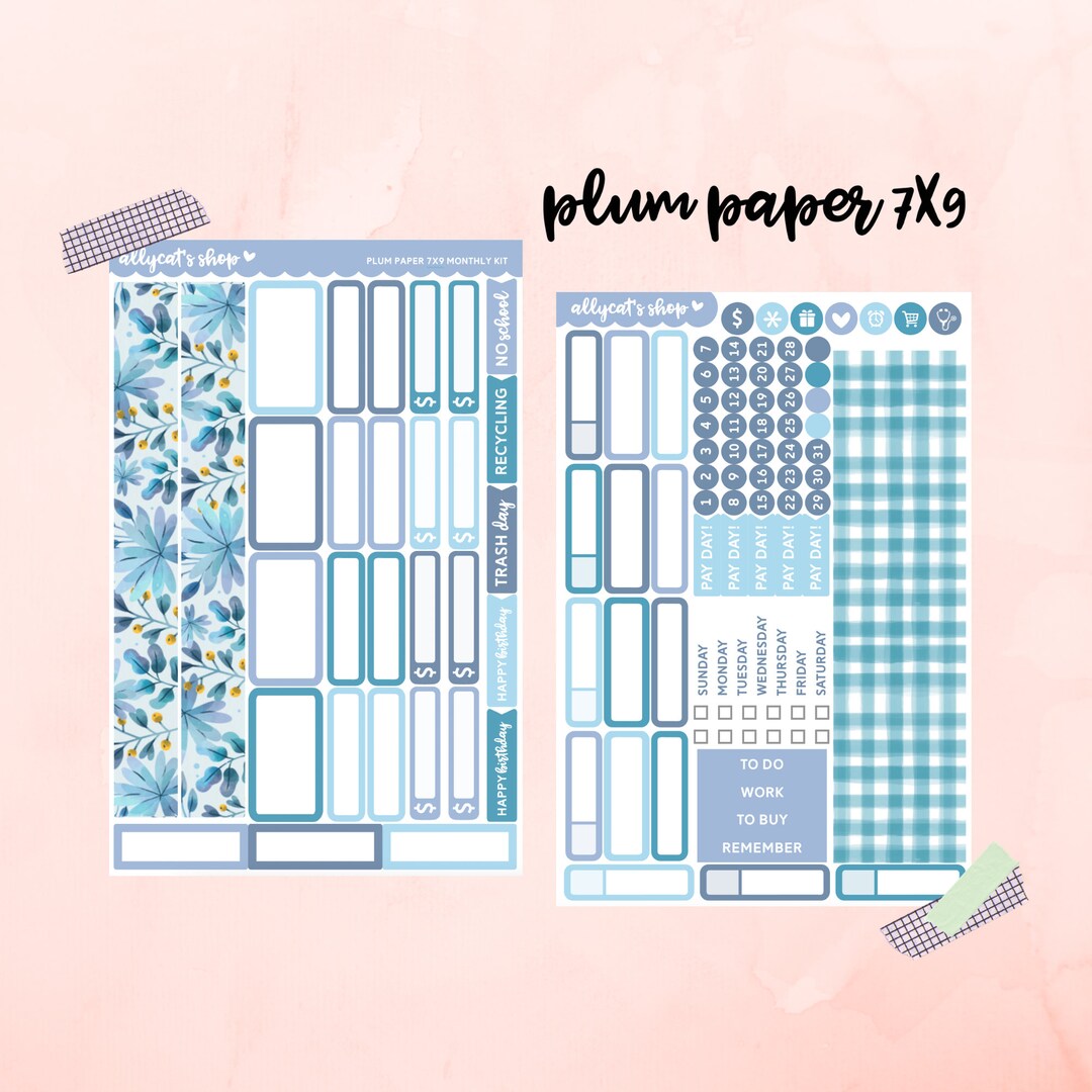 Elsa 7x9 Monthly Kit - Plum Paper Planner 7x9 - Etsy