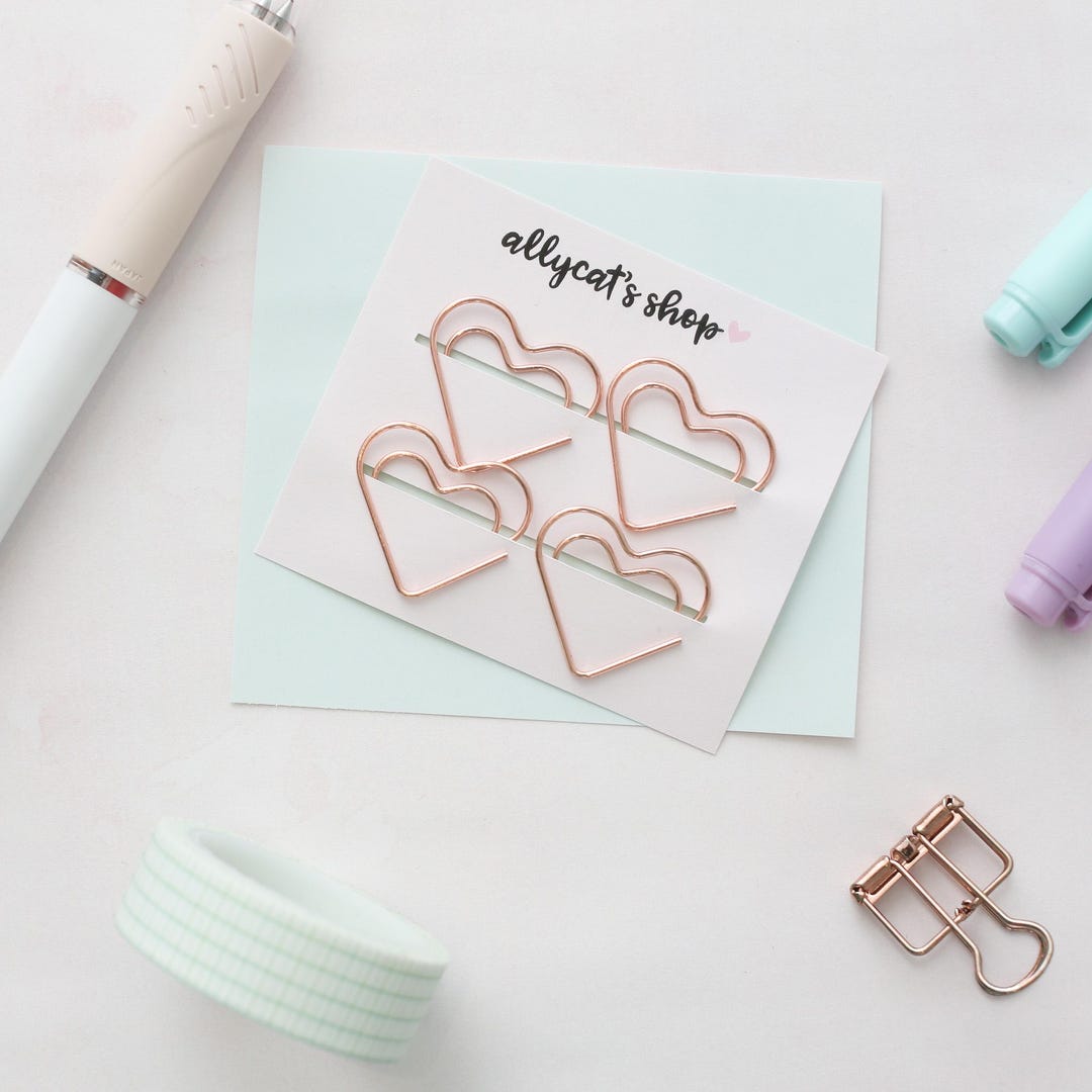 Heart Shaped Paper Clip Set - Planner Accessories - Etsy